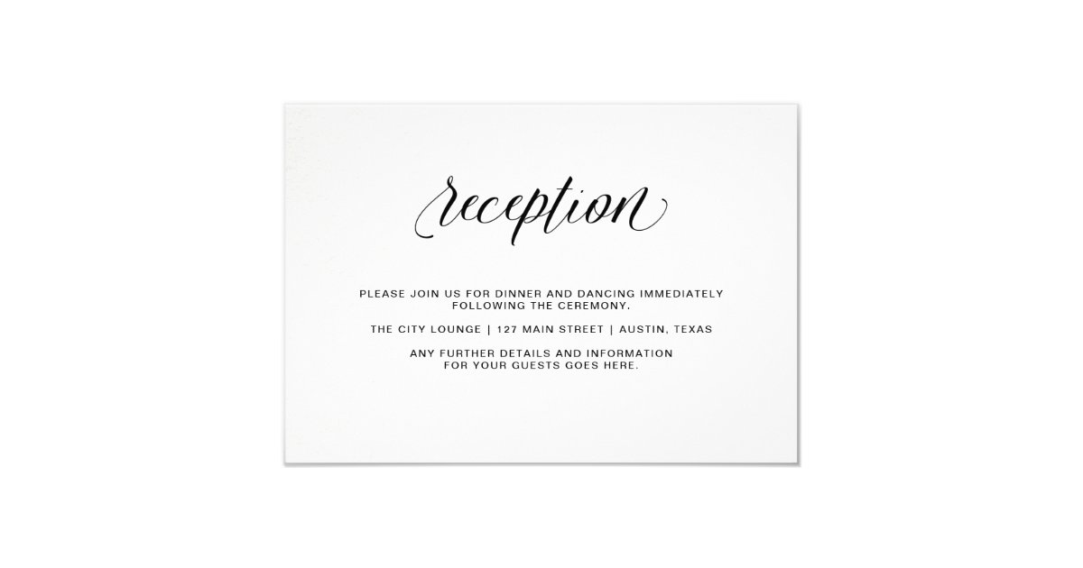 Elegant Typography on Watercolor Paper | Reception Invitation | Zazzle.com