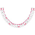 Elegant Typography Script Pink Agate Wedding Décor Bunting Flags | Zazzle