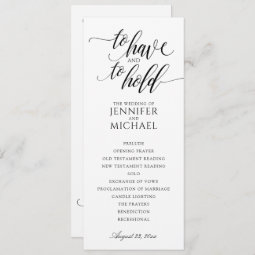Elegant Typography Wedding Programs | Black | Zazzle