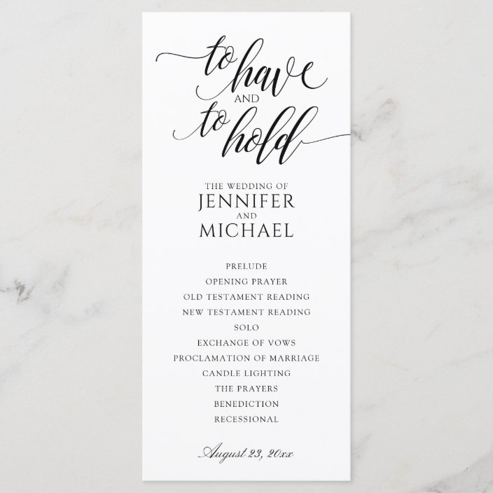 Elegant Typography Wedding Programs | Black | Zazzle.com