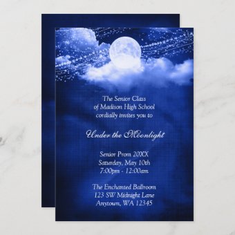 Elegant Under the Moonlight Prom Formal Dance Invitation | Zazzle