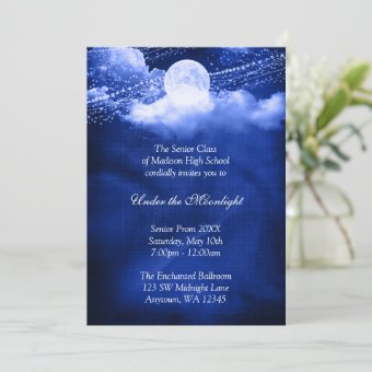 Elegant Under the Moonlight Prom Formal Dance Invitation | Zazzle