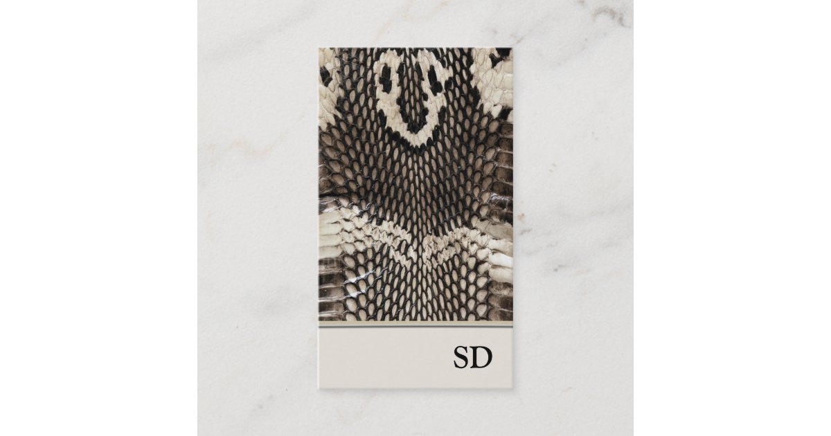 Elegant Unique Cobra Snake Skin Print Design Business Card | Zazzle