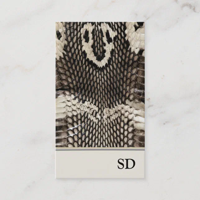 Elegant Unique Cobra Snake Skin Print Design Business Card | Zazzle