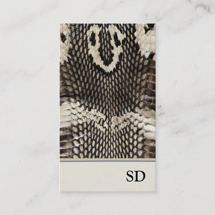 Elegant Unique Cobra Snake Skin Print Design Business Card | Zazzle