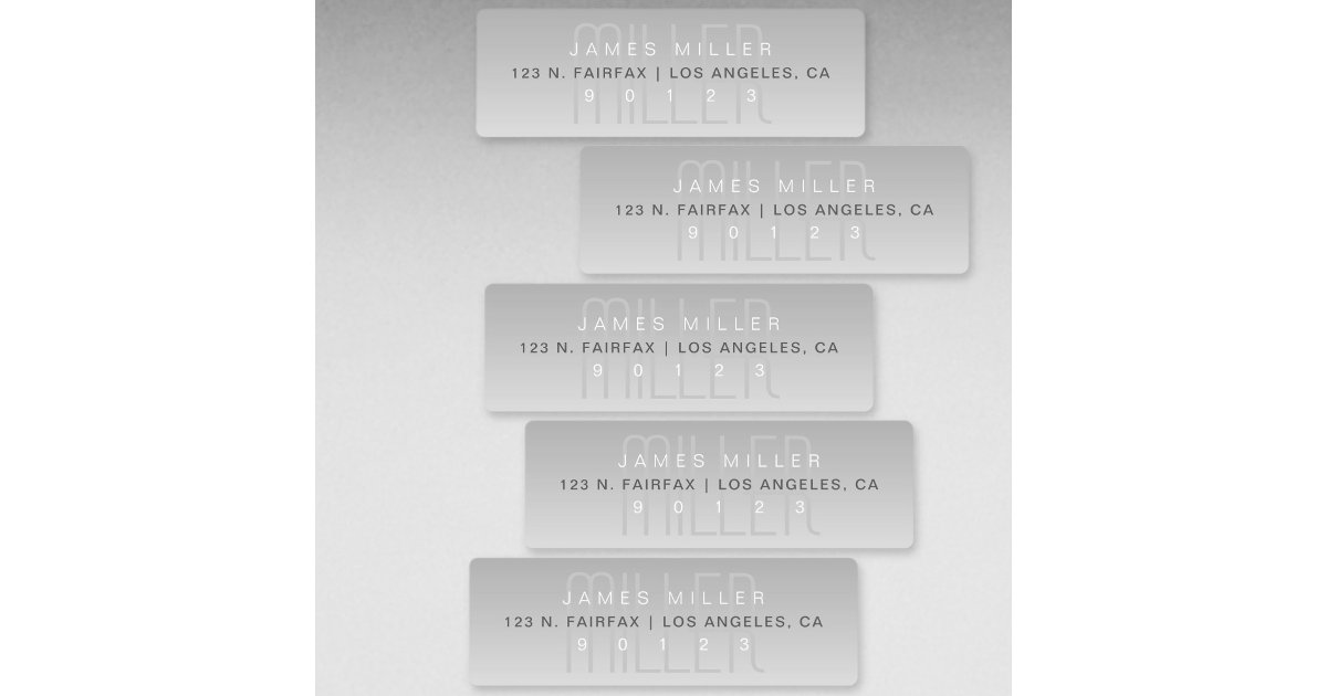 Elegant Unique Modern Grey Waterproof Labels | Zazzle