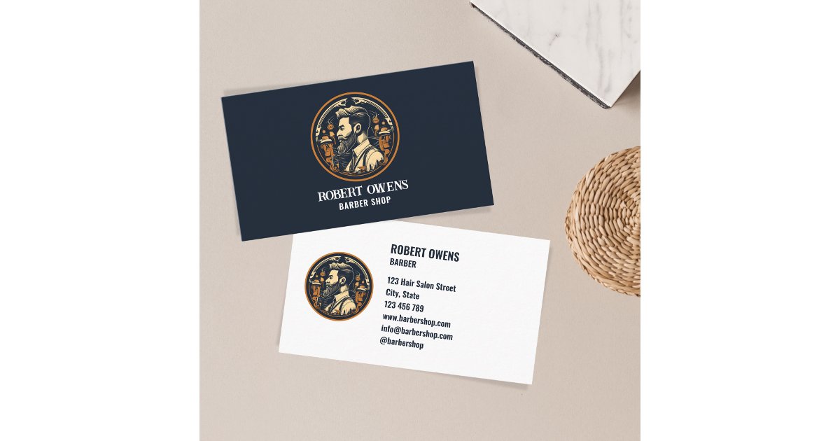 Elegant Unique Vintage Barber Shop Hair Stylist Business Card | Zazzle
