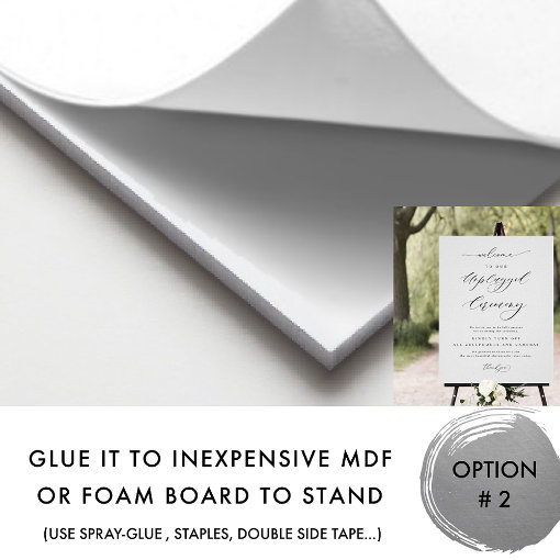 Elegant Unplugged Ceremony Vertical Wedding Sign | Zazzle