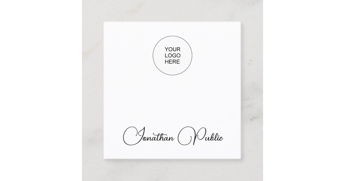 Elegant Upload Your Logo Here Professional Modern Square Business Card ...