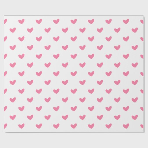 Elegant Valentine pink white tiny heart pattern Wrapping Paper | Zazzle