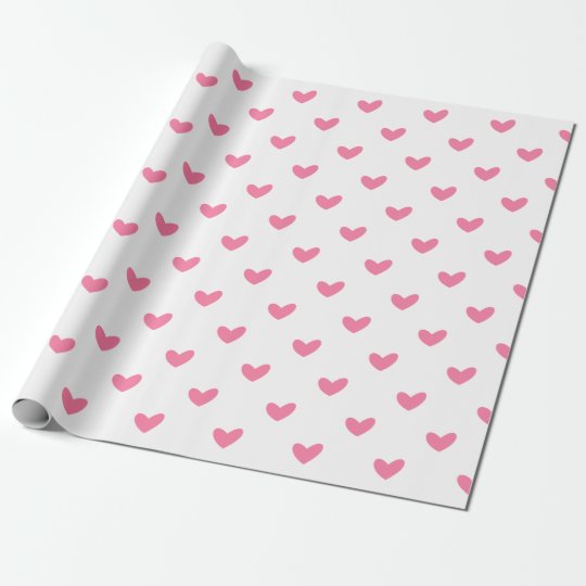 Elegant Valentine pink white tiny heart pattern Wrapping Paper | Zazzle.com