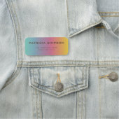 Elegant Vertical Pastel Gradient: Blue Pink Yellow Name Tag | Zazzle