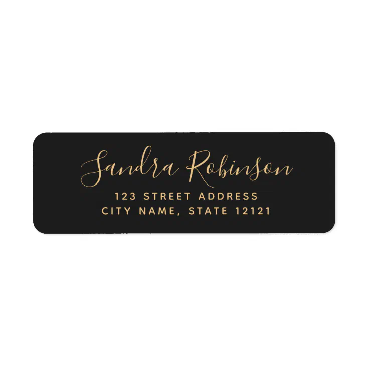 Elegant very dark gray return address labels | Zazzle