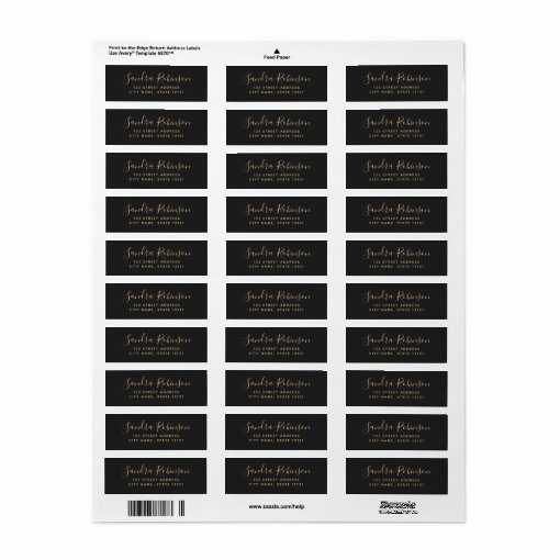 Elegant very dark gray return address labels | Zazzle