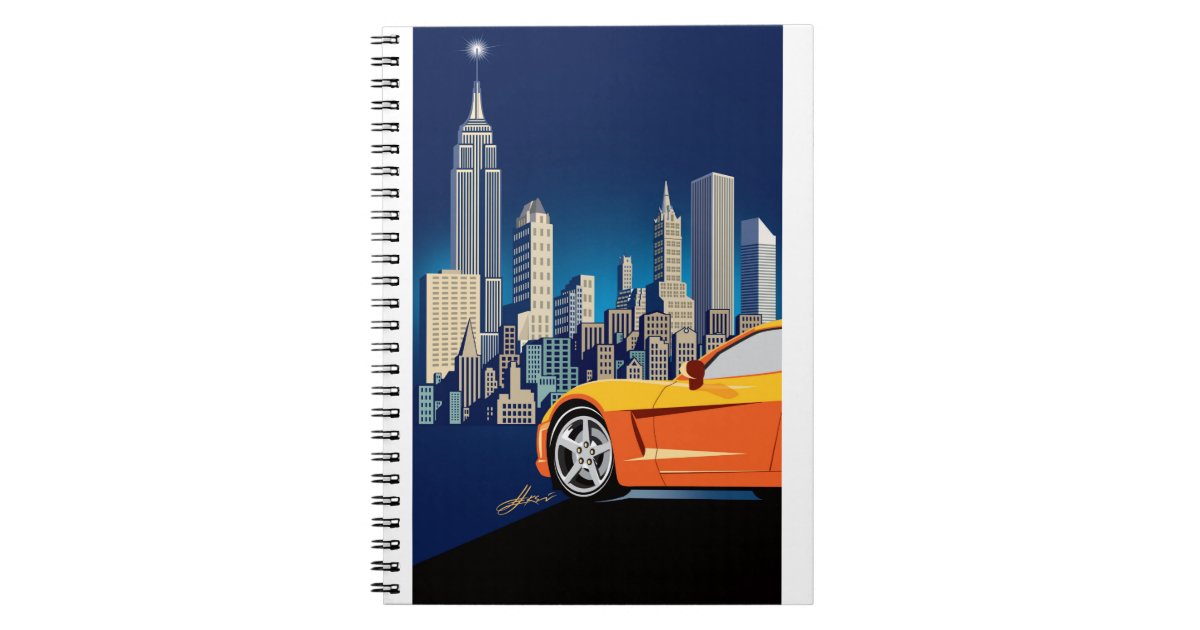 ELEGANT VETTE AUTOMOBILE ART NOTEBOOK | Zazzle