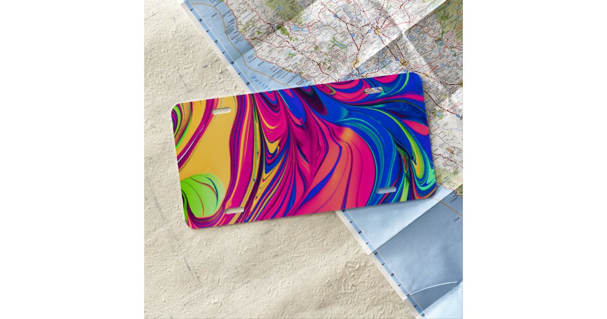 Elegant Vibrant Colors License Plate | Zazzle