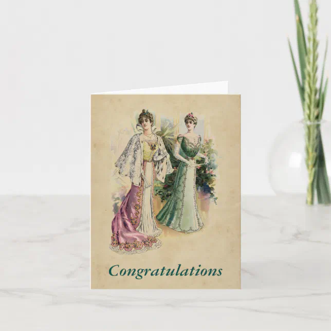 Elegant Victorian Ladies Custom Note Card | Zazzle