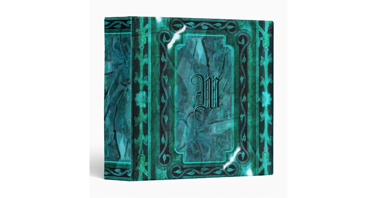 Elegant Victorian vintage teal aqua Binder | Zazzle