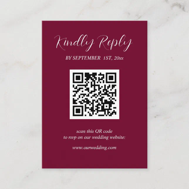 Elegant Victorian Wedding RSVP QR Code Enclosure Card | Zazzle