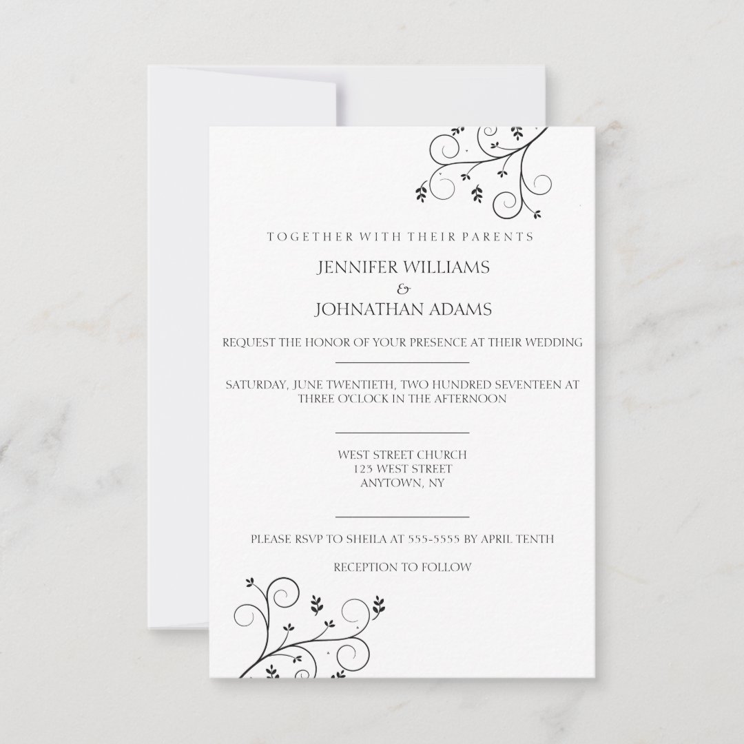 Elegant Vines Wedding Invitations | Zazzle