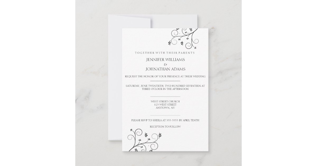 Elegant Vines Wedding Invitations | Zazzle