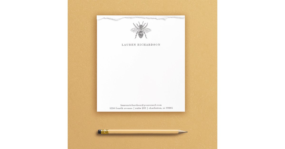 Elegant Vintage Bee Notepad | Zazzle