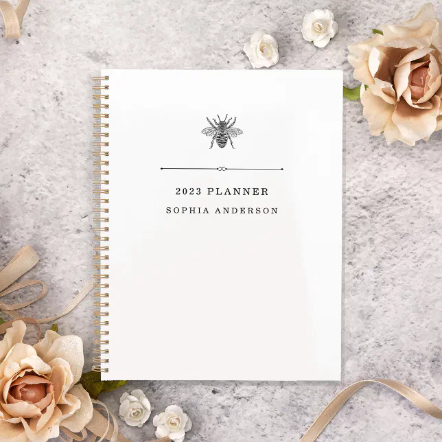 Elegant Vintage Bee Planner | Zazzle
