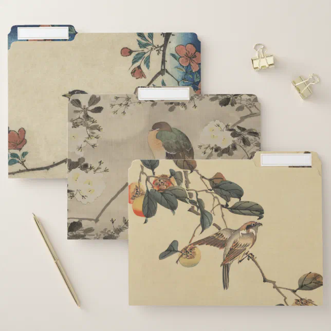 Elegant Vintage Birds File Folder | Zazzle