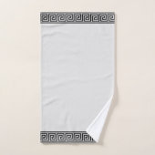 Elegant Vintage Black & Light Gray Greek Pattern Bath Towel Set | Zazzle