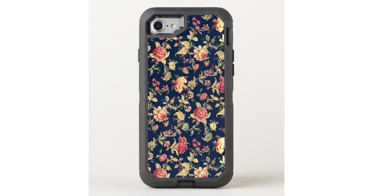 Elegant Vintage Blue Rose Floral Otterbox iPhone Case | Zazzle