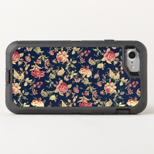 Elegant Vintage Blue Rose Floral Otterbox iPhone Case | Zazzle