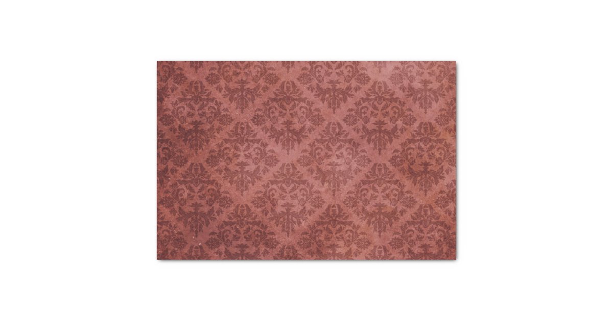 Elegant vintage burgundy floral chic damask tissue paper | Zazzle