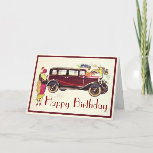 Elegant Vintage Cars Birthday card | Zazzle