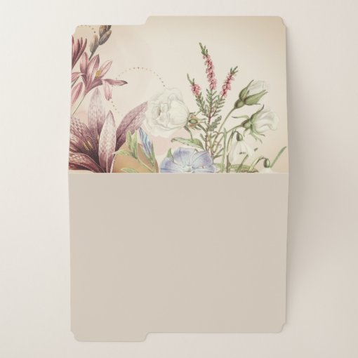 Elegant Vintage Cottagecore Floral File Folder | Zazzle