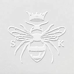 Elegant Vintage Crown Honey Queen Bee Monogram Embosser | Zazzle