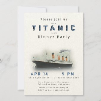 Elegant Vintage Custom Text Titanic Invitation | Zazzle