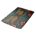 Elegant Vintage dragonfly boho botanical Bath Mat | Zazzle