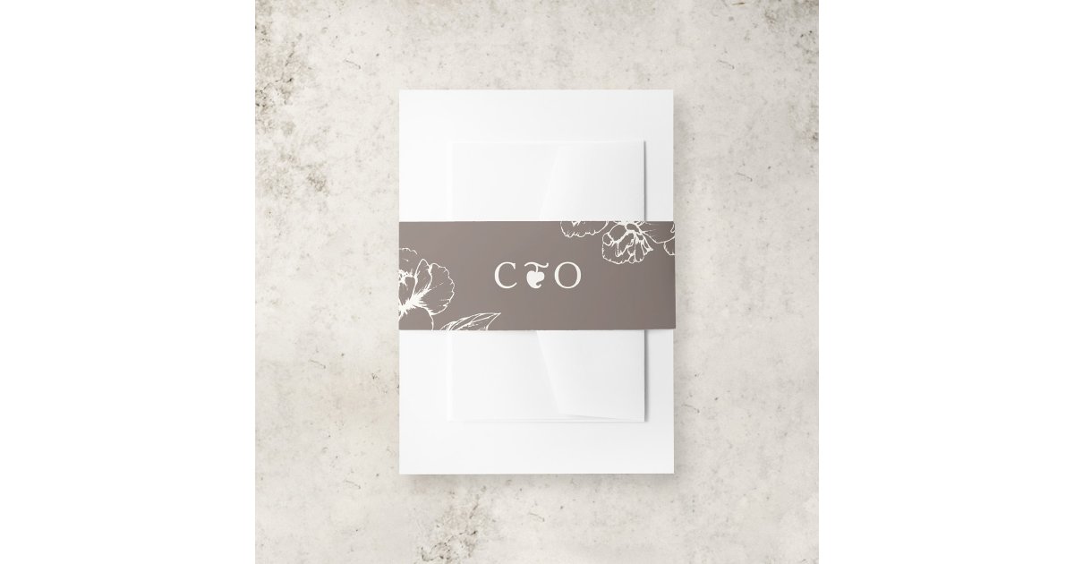 Elegant Vintage Floral Garden Wedding Initials Invitation Belly Band ...