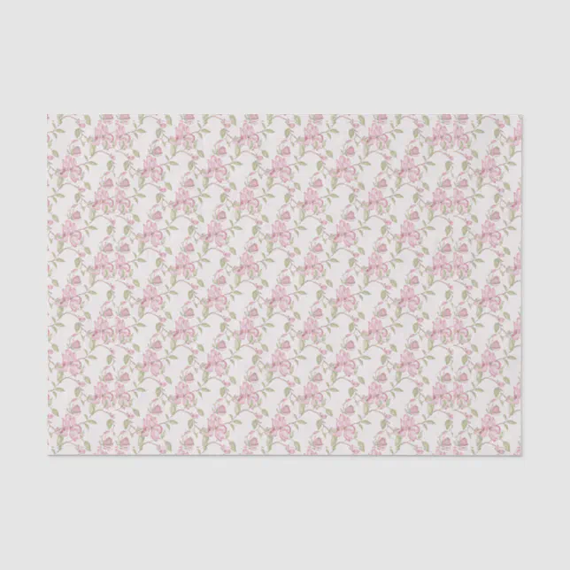 Elegant Vintage Floral Rose Pink Tissue Paper | Zazzle
