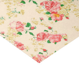 Elegant Vintage Floral Rose Tissue Paper | Zazzle