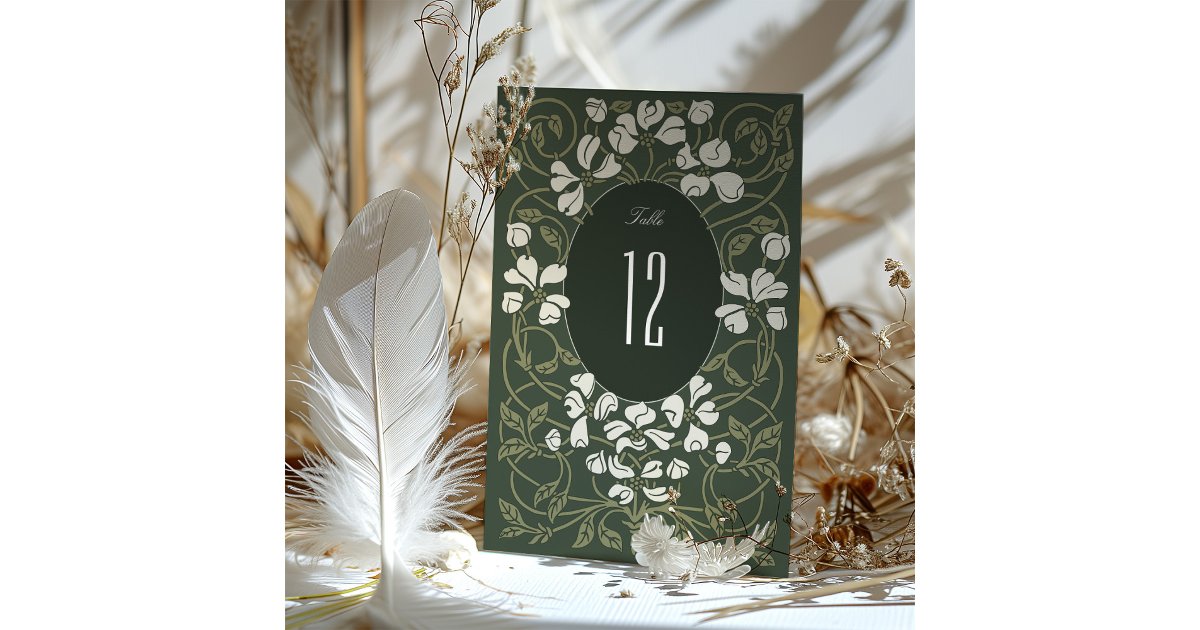 Elegant Vintage Floral Table Number Card | Zazzle