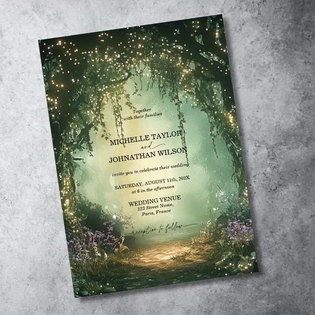 Elegant Vintage Floral Victorian Enchanted Forest Invitation | Zazzle