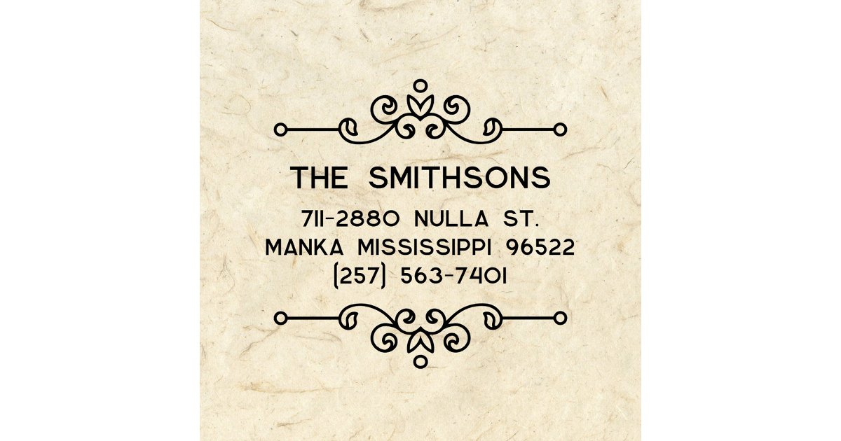 Elegant Vintage Flourish Personalized Name Address Self-inking Stamp ...