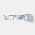 Elegant Vintage French Engraved Floral Toile-Blue Satin Ribbon | Zazzle