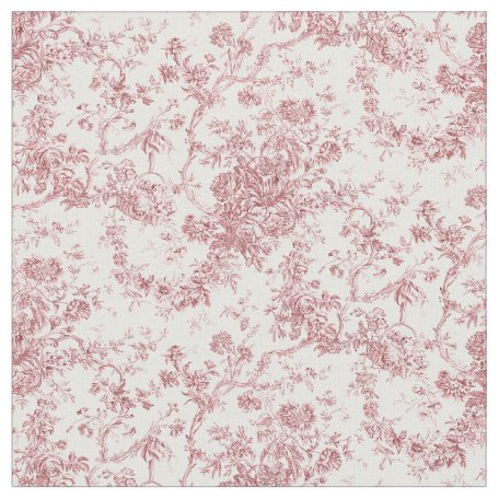 Elegant Engraved Pink and White Floral Toile Fabric | Zazzle