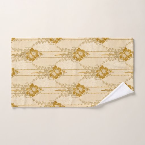 Elegant Vintage Gold Floral Swag Pattern Bath Towel Set | Zazzle