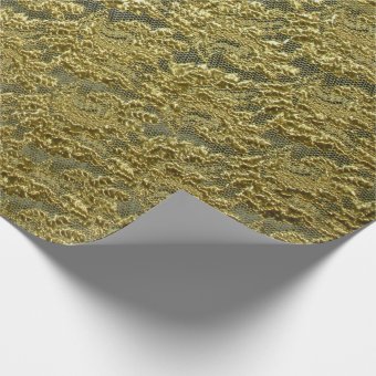 Elegant Vintage Gold Lace Wrapping Paper | Zazzle