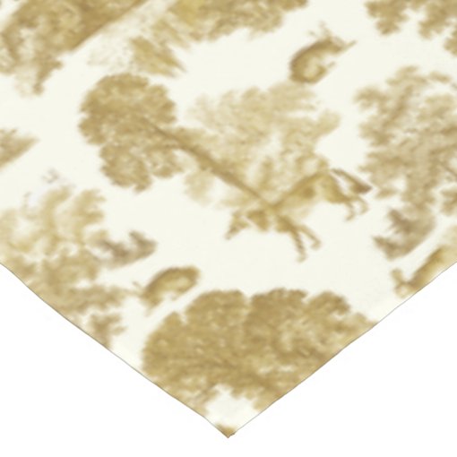 Elegant Vintage Gold Toile Deer Fox Woodland Tablecloth | Zazzle