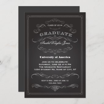 Elegant Vintage Graduation Invitation | Zazzle