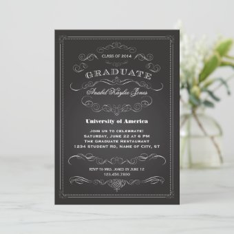 Elegant Vintage Graduation Invitation | Zazzle